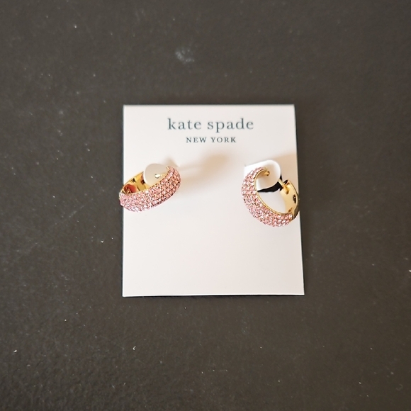 kate spade | Jewelry | Kate Spade Pink Hoop Earrings | Poshmark